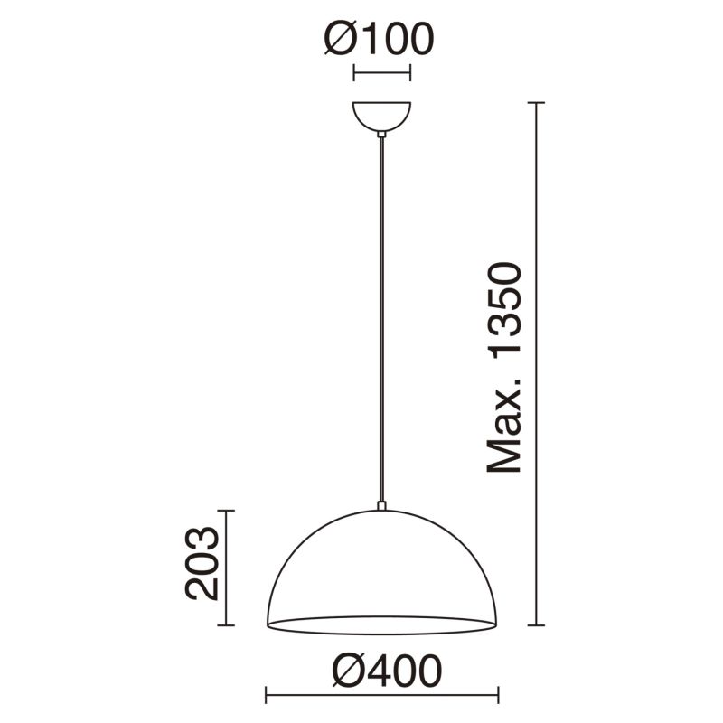 Lámpara colgante MILDRED aluminio cepillado | EXO LIGHTING | 608A-G05X1A-40